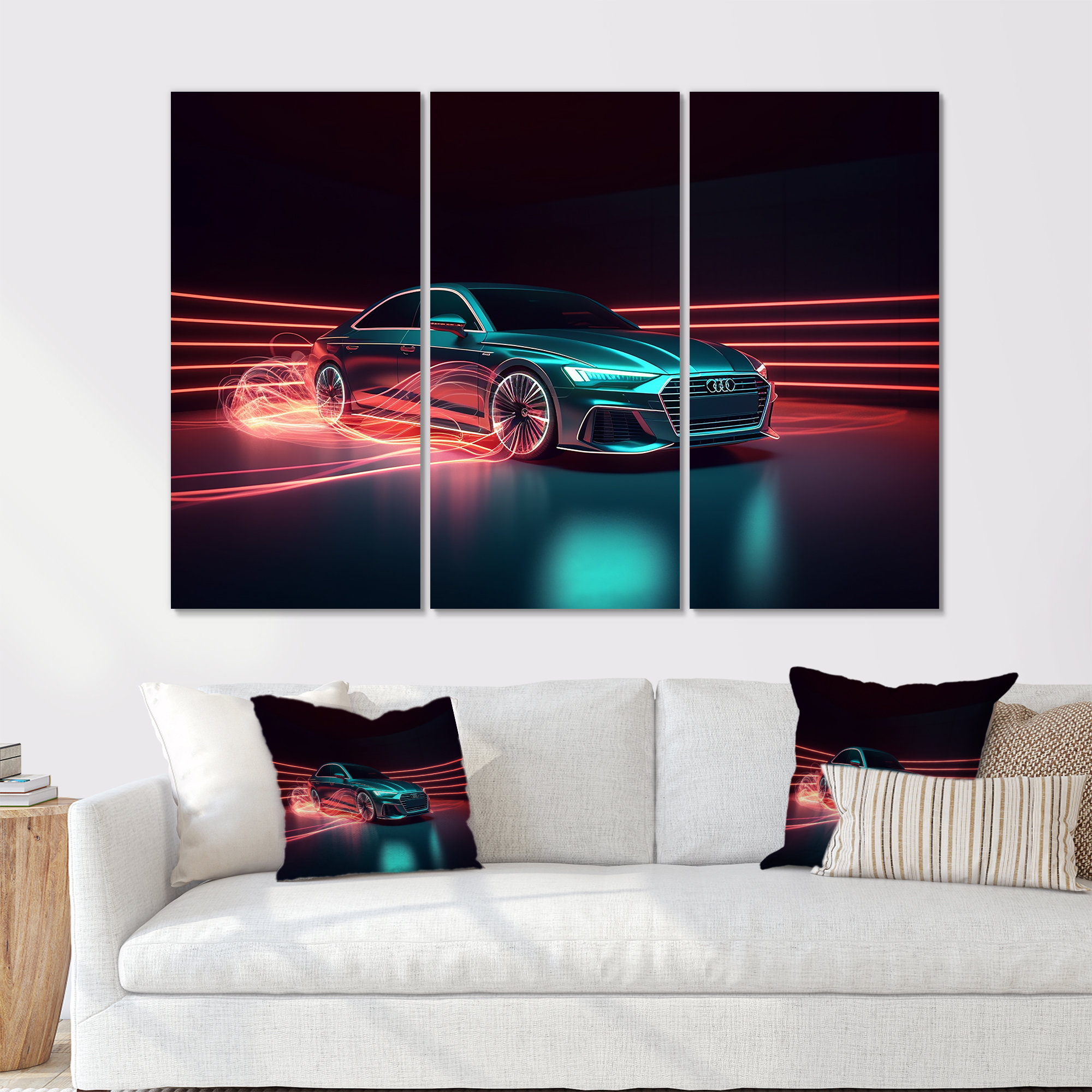 Ivy Bronx Neon Light Strips Luxury Car I - Cars Luxury Decor Canvas Art ...