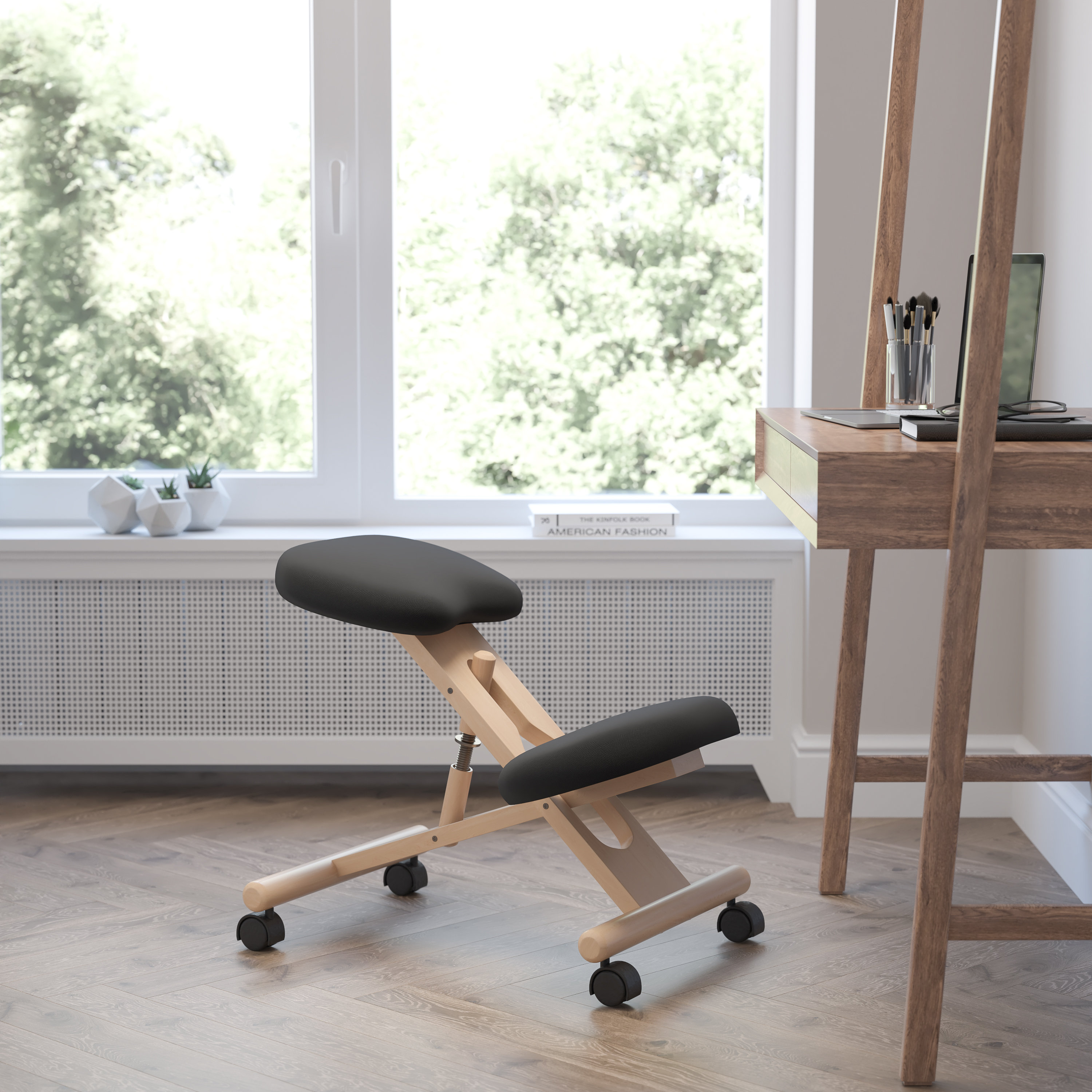 Inbox Zero Bragg Posey Mobile Wooden Height-Adjustable Ergonomic ...