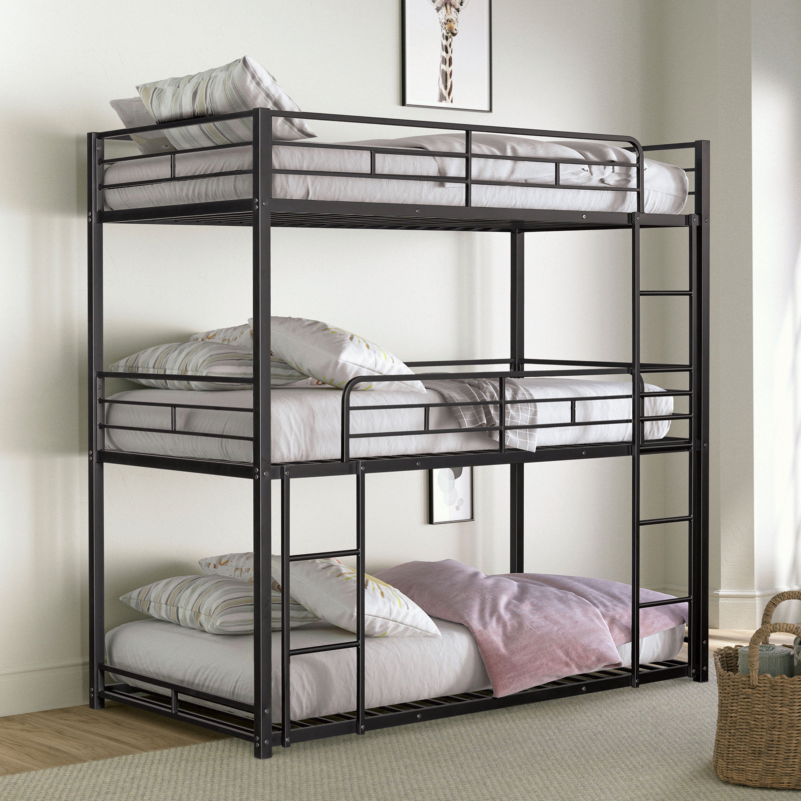 Isabelle & Max™ Asonte Triple Twin Metal Bunk Bed | Wayfair