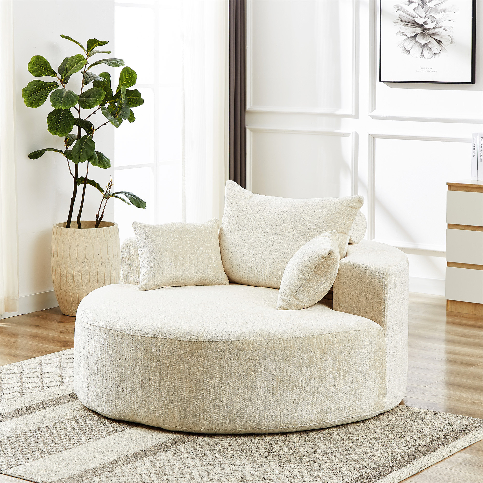 Latitude Run® 55'L Chenille Sponge Single Sofa | Wayfair
