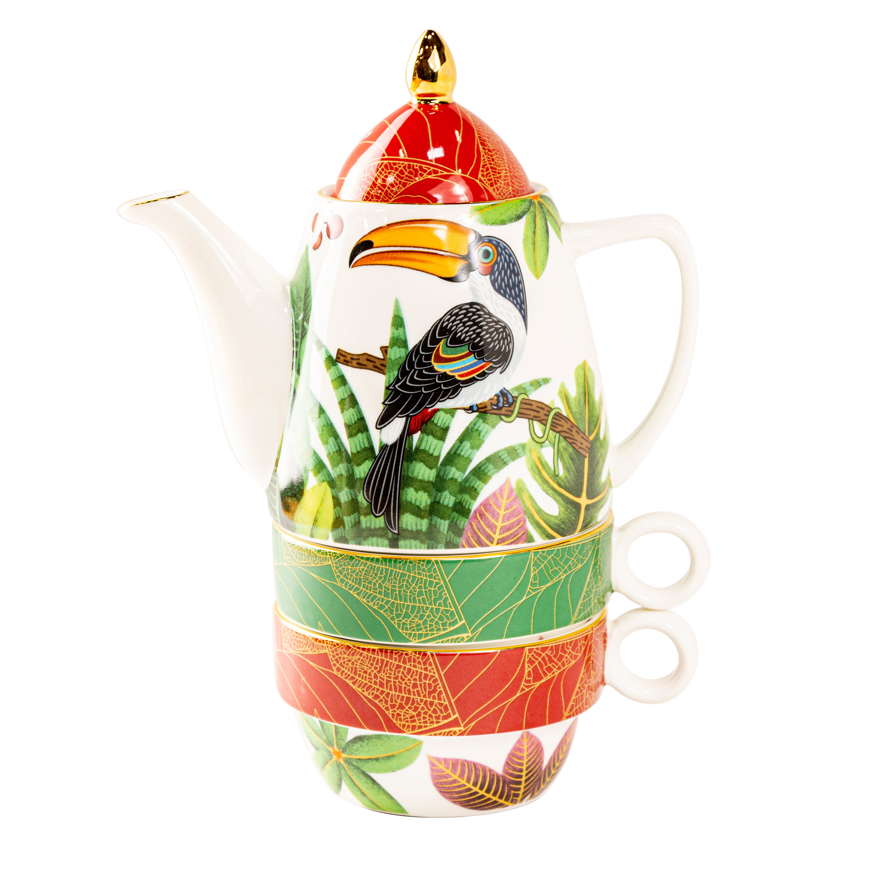 Grace's Tea Ware Toucan Rainforest Tea For Two | Wayfair