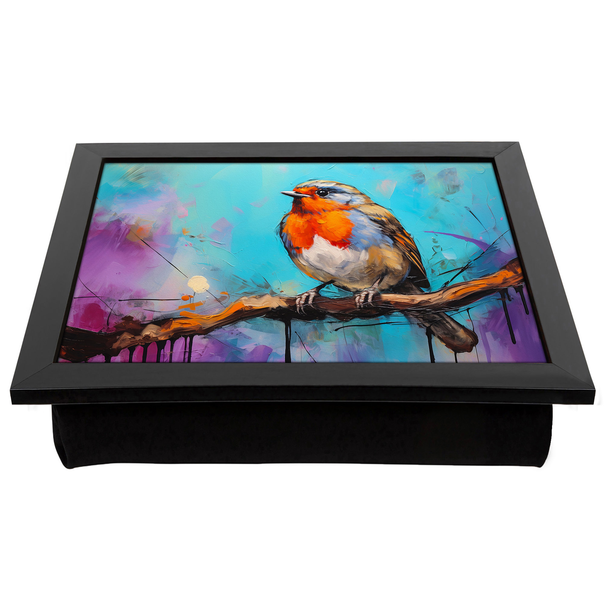 Metro Lane Robin Bird Pop Art Lap Tray with Cushion | Wayfair.co.uk