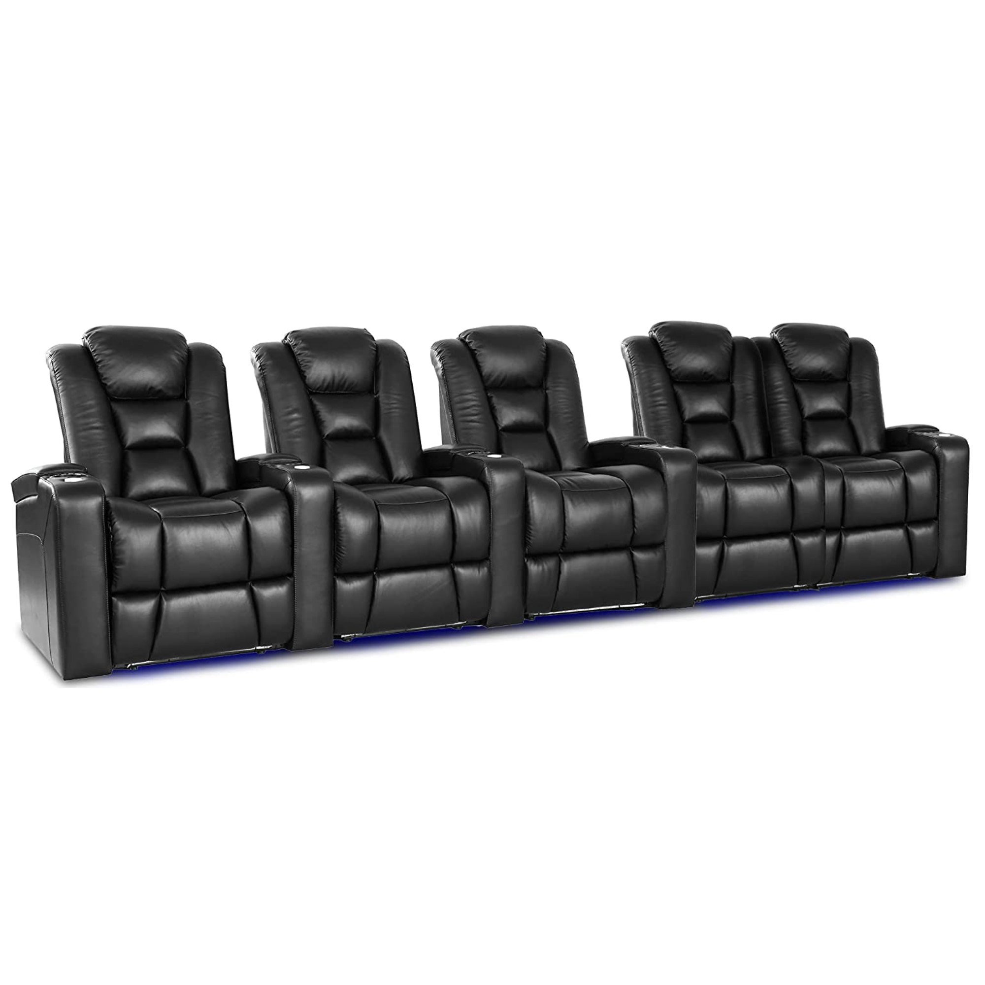 Valencia Theater Seating Leather Home Theater Seating with Cup Holder ...