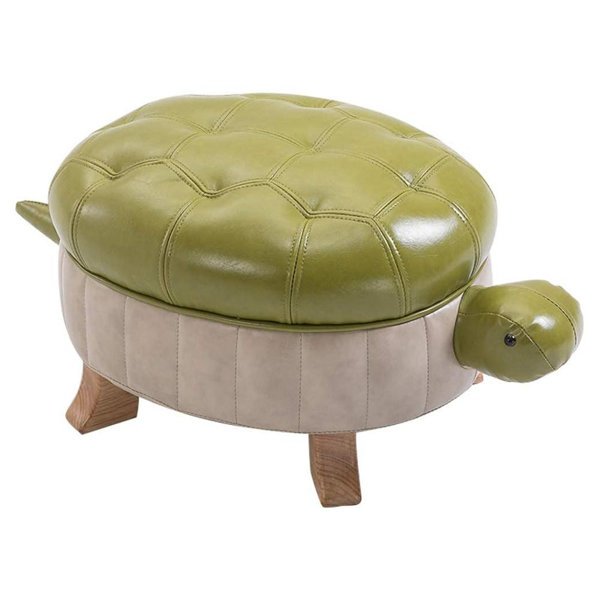 Bayou Breeze Animal Footstool Turtle Upholstered Ottoman Pouf Foot ...