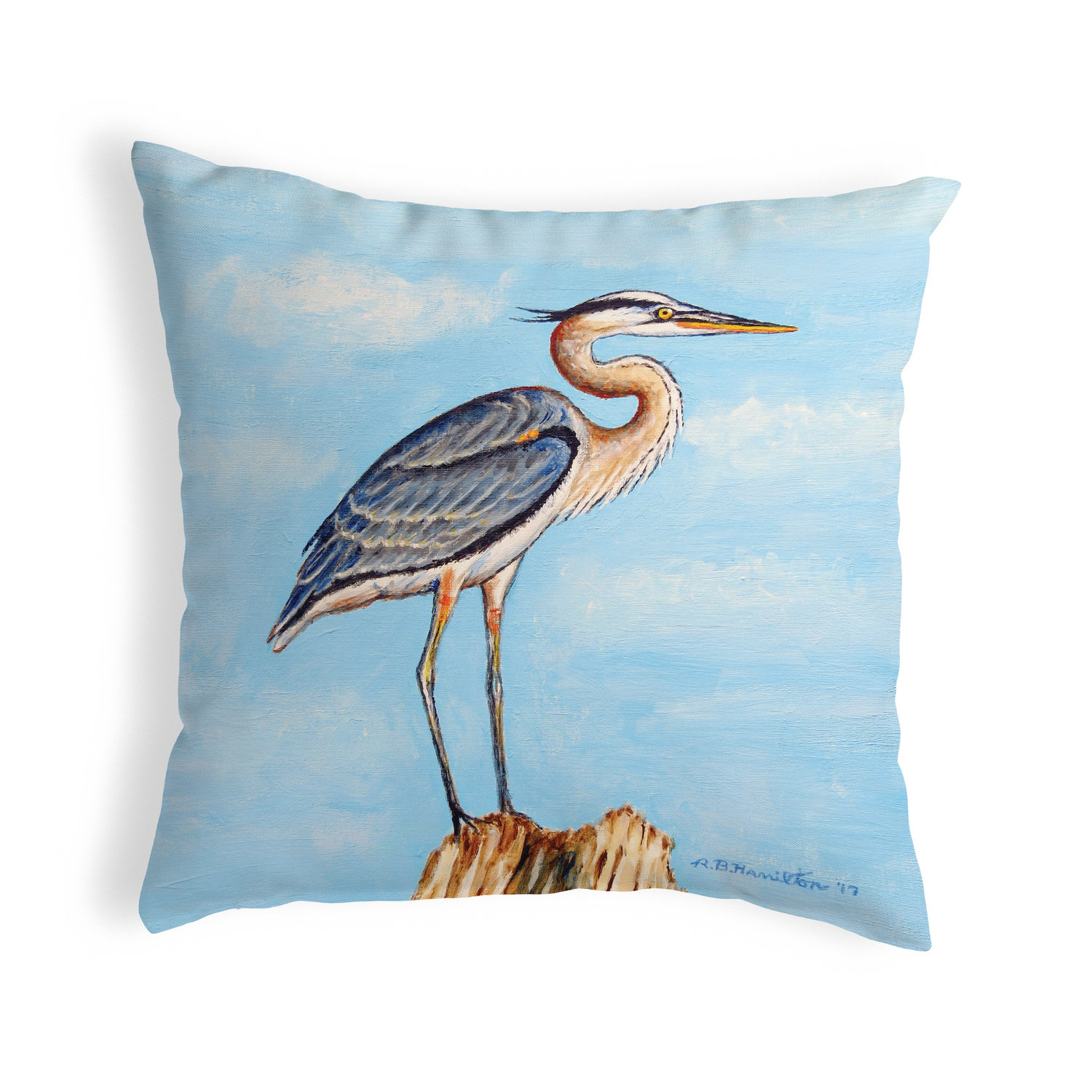 Betsy Drake Interiors Heron on Stump No Cord Indoor/Outdoor Throw ...