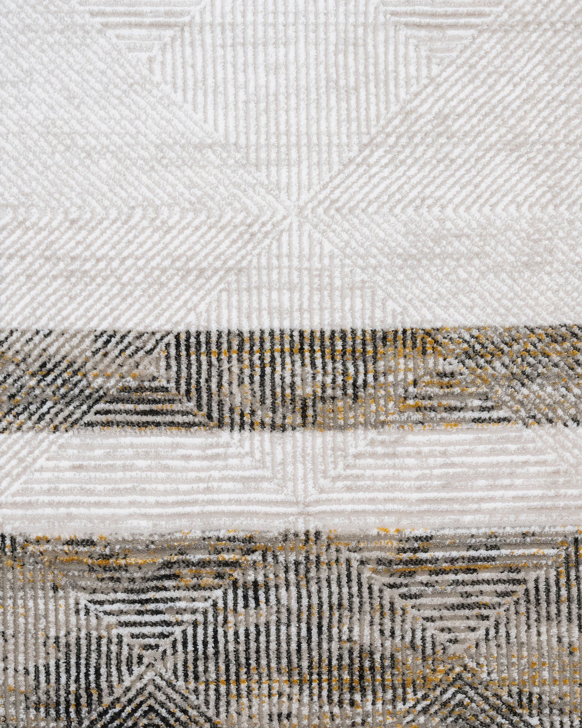 Lofy Bernetta Anthracite Geometric Acrylic Machine Made Area Rug ...