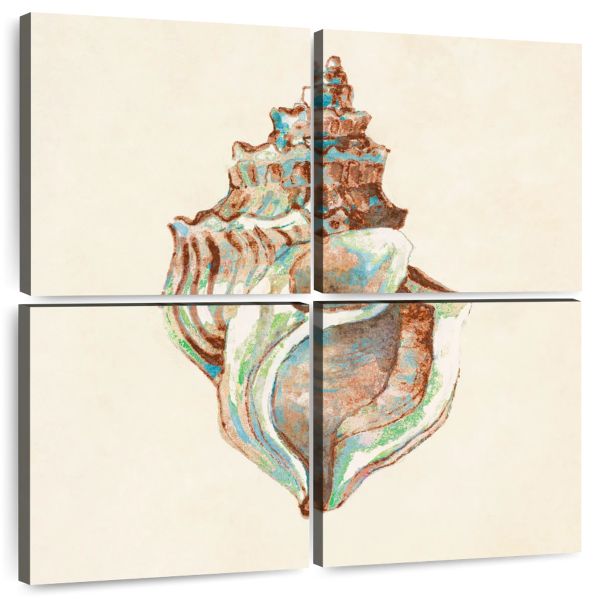 Elephant Stock Coastal Teal Seashell I | Wayfair