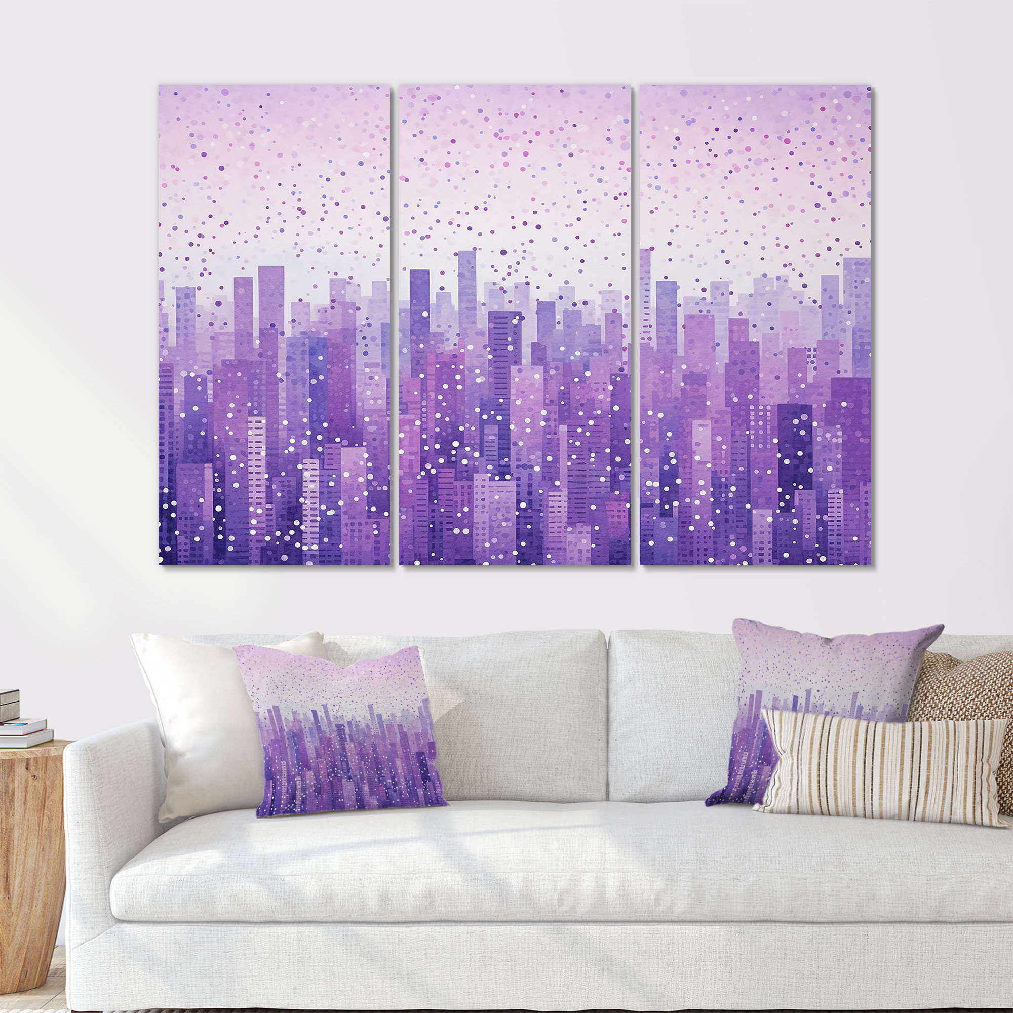 Latitude Run® Lilac Layers Skyscrapers Urban Horizon I - Skyscrapers ...