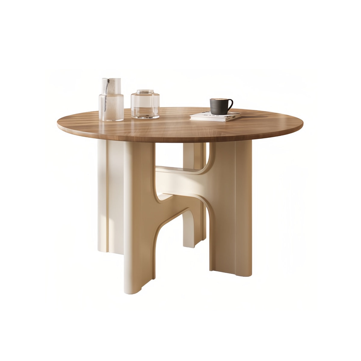 Greyleigh Nordic Cream Style Simple Dining Table Round Dining Table ...