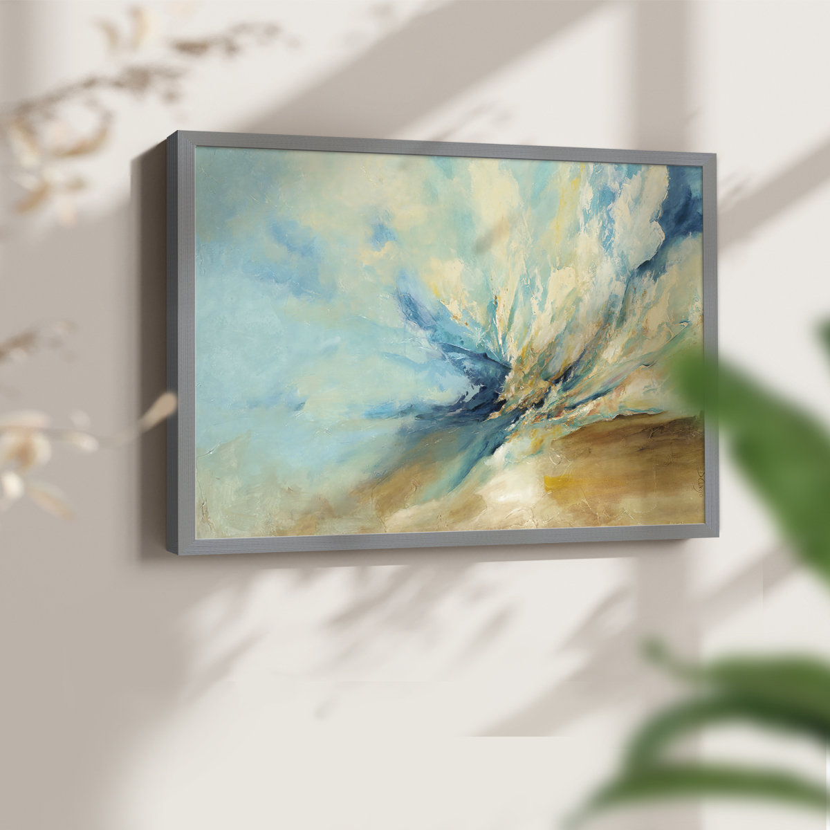 Wrought Studio™ Blue -Framed Print - Restickable | Wayfair
