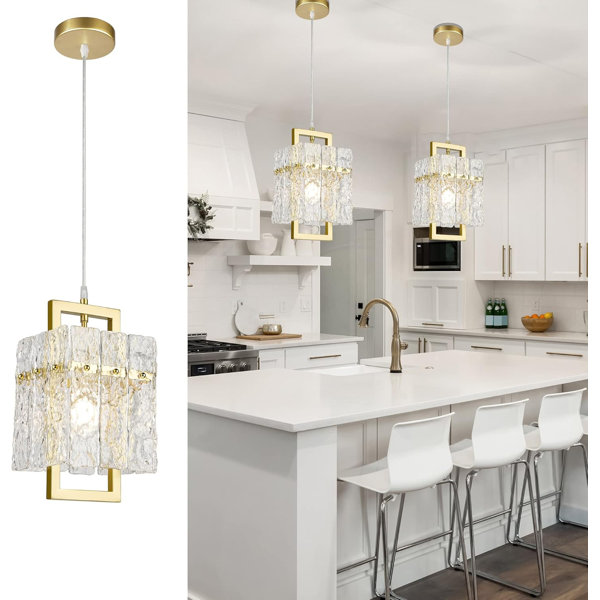 Everly Quinn Luxury Water Ripple Glass Pendant Light Fixture | Wayfair