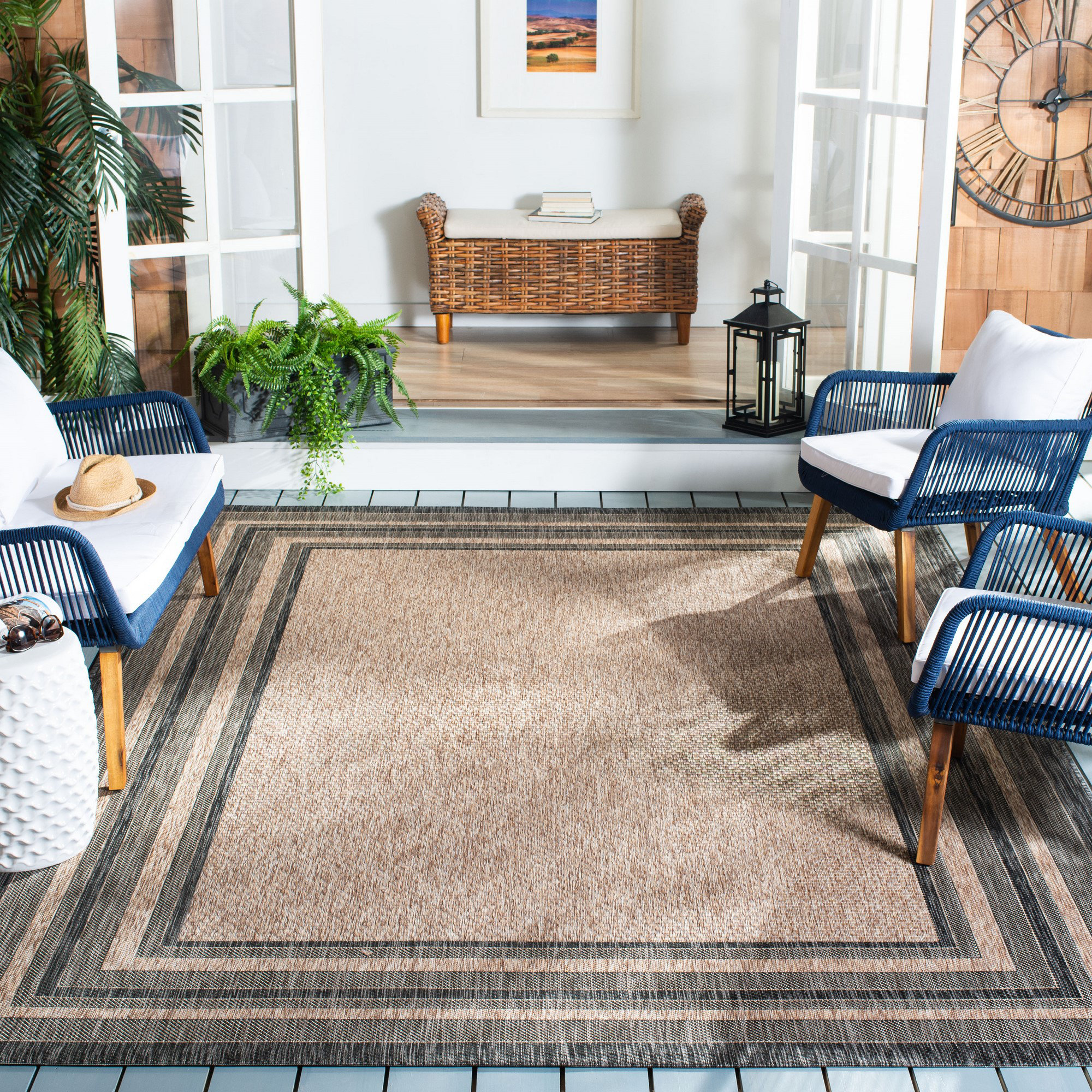 Ebern Designs Sayde Performance Geometric Indoor/Outdoor Area Rug ...