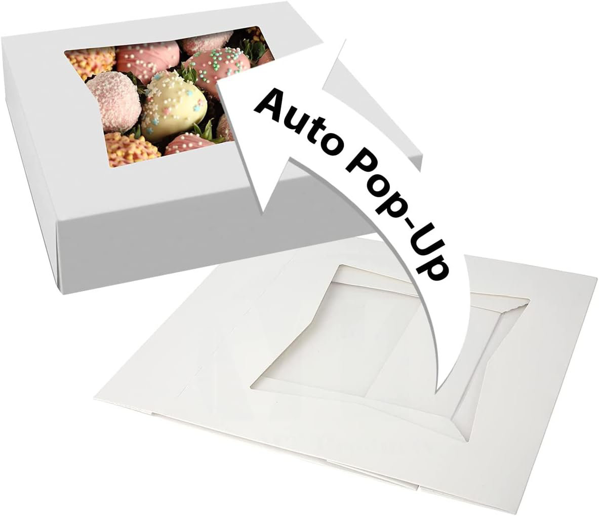 Prep & Savour Daugirdas White Treat Boxes - 10" x 10" x 2.5" Bakery ...