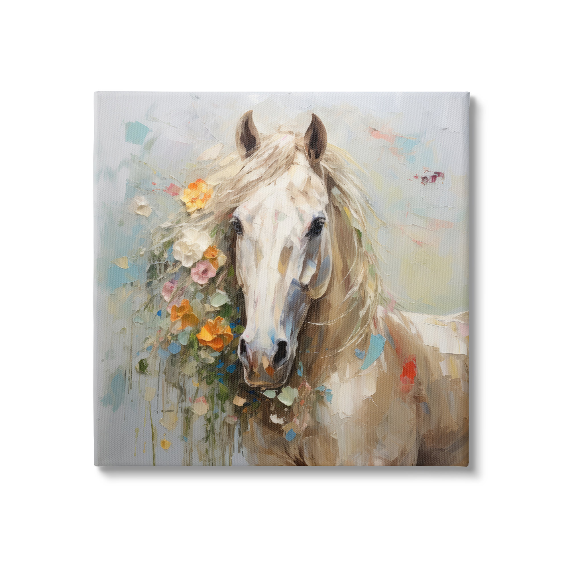 August Grove® Abstract Stallion With Flowers On Canvas by Lazar Studio ...