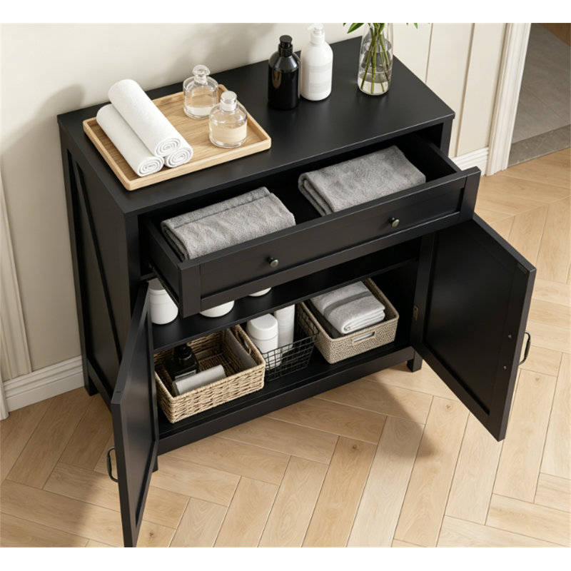 Latitude Run® Farmhouse Storage Cabinet With Drawer And Adjustable ...