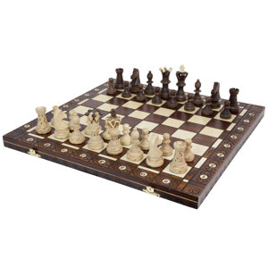 BOJUNTAN Chess Set - Wooden 21 Inch Beech & Birch Board With Felt Base ...