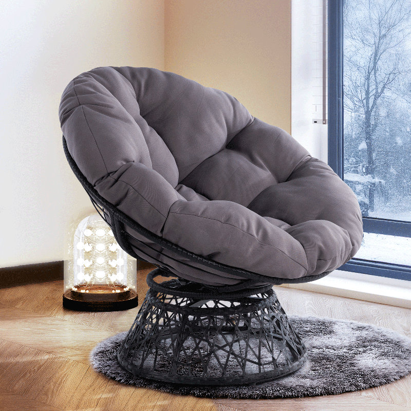 Bayou Breeze Ariyelle Swivel Papasan Accent Chair with Extra Thick ...