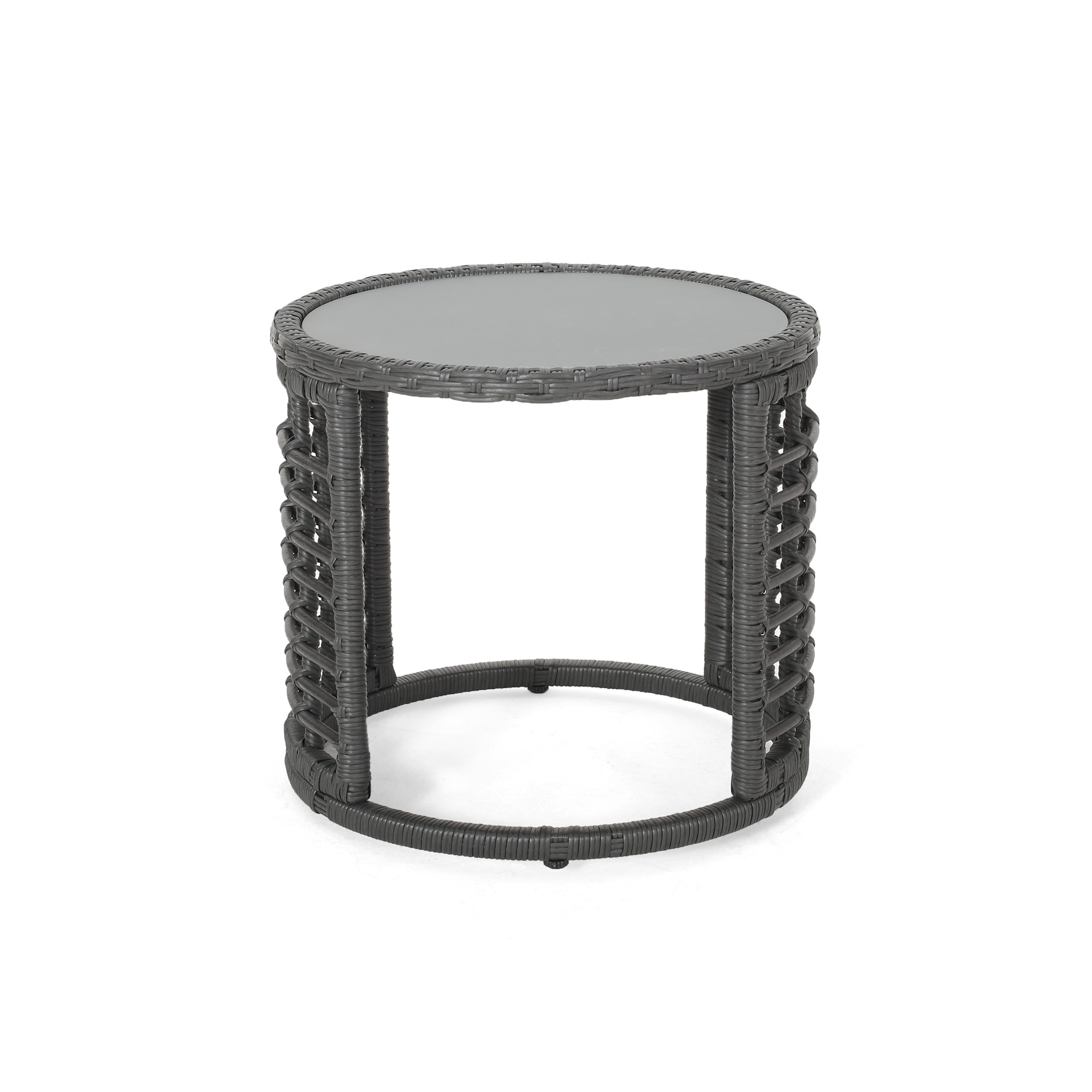 Dakota Fields Round Side Table with Top, Patio Accent Table for Outdoor ...