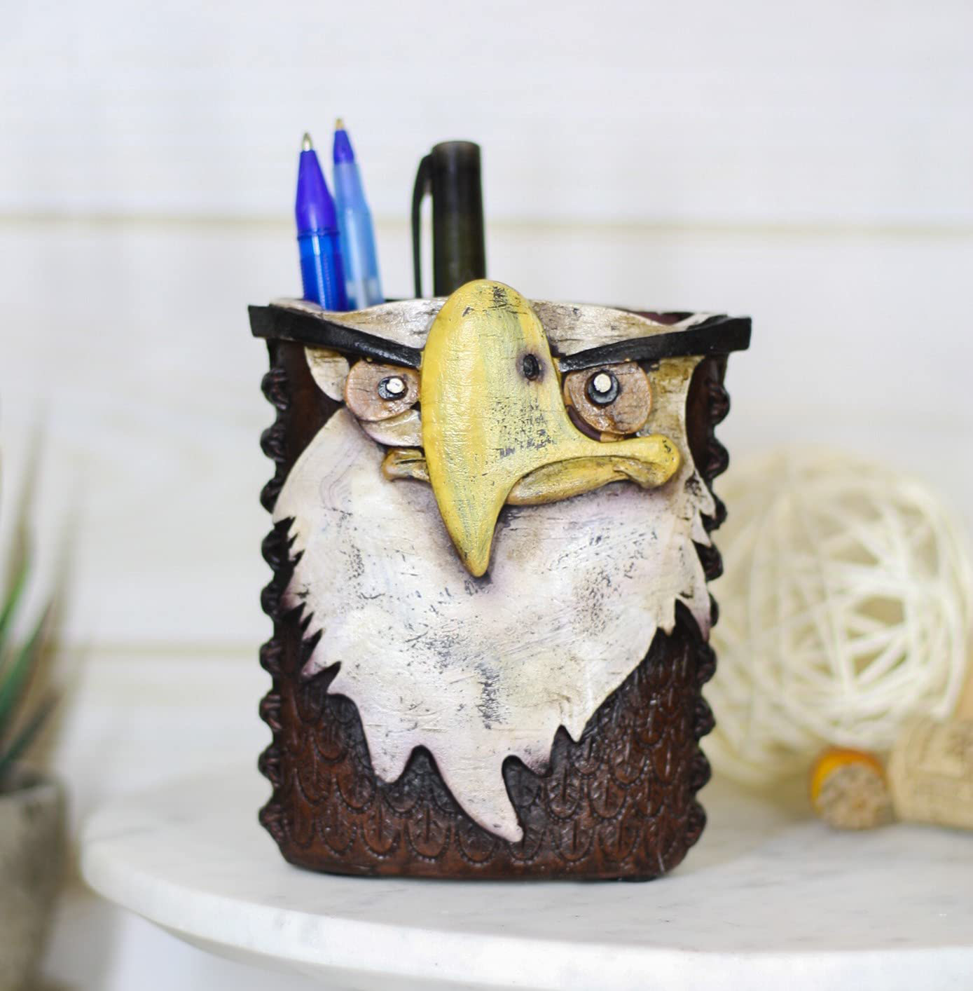 Loon Peak® Brandilee American Bald Eagle Head Decorative Pen Holder ...