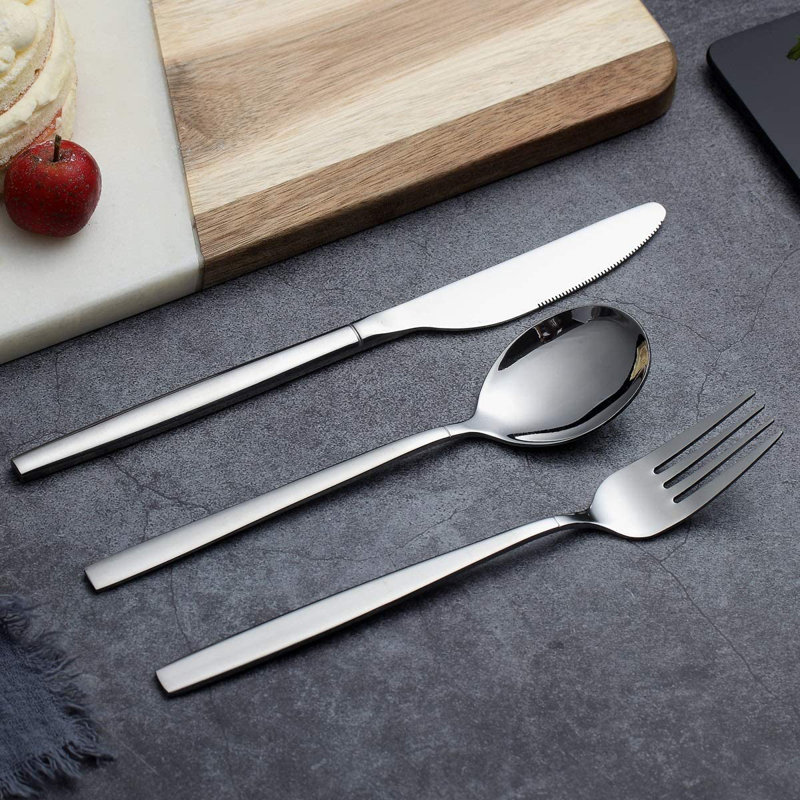 Wrought Studio Flatware Set 20 Pieces, Stainless Steel Flatware Set ...