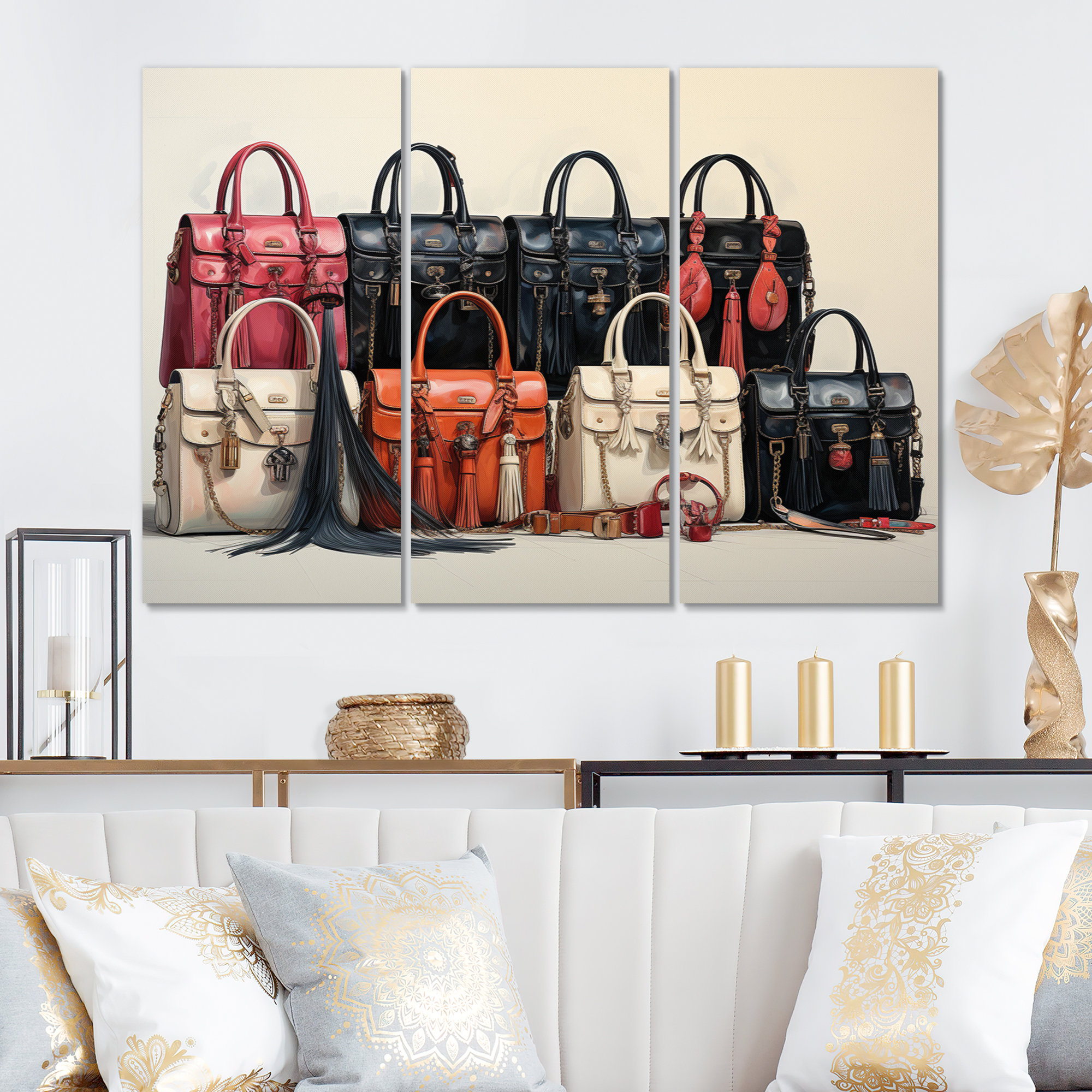 Mercer41 Minimalims Designer Bag Envy I - Fashion Wall Decor Set ...