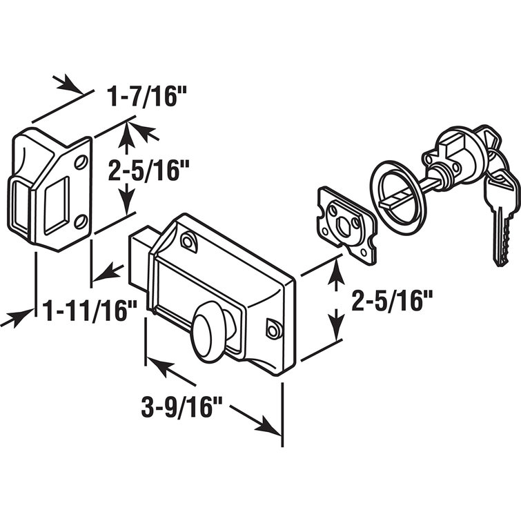 Prime-Line Verrou simple à rebord cylindrique - Wayfair Canada