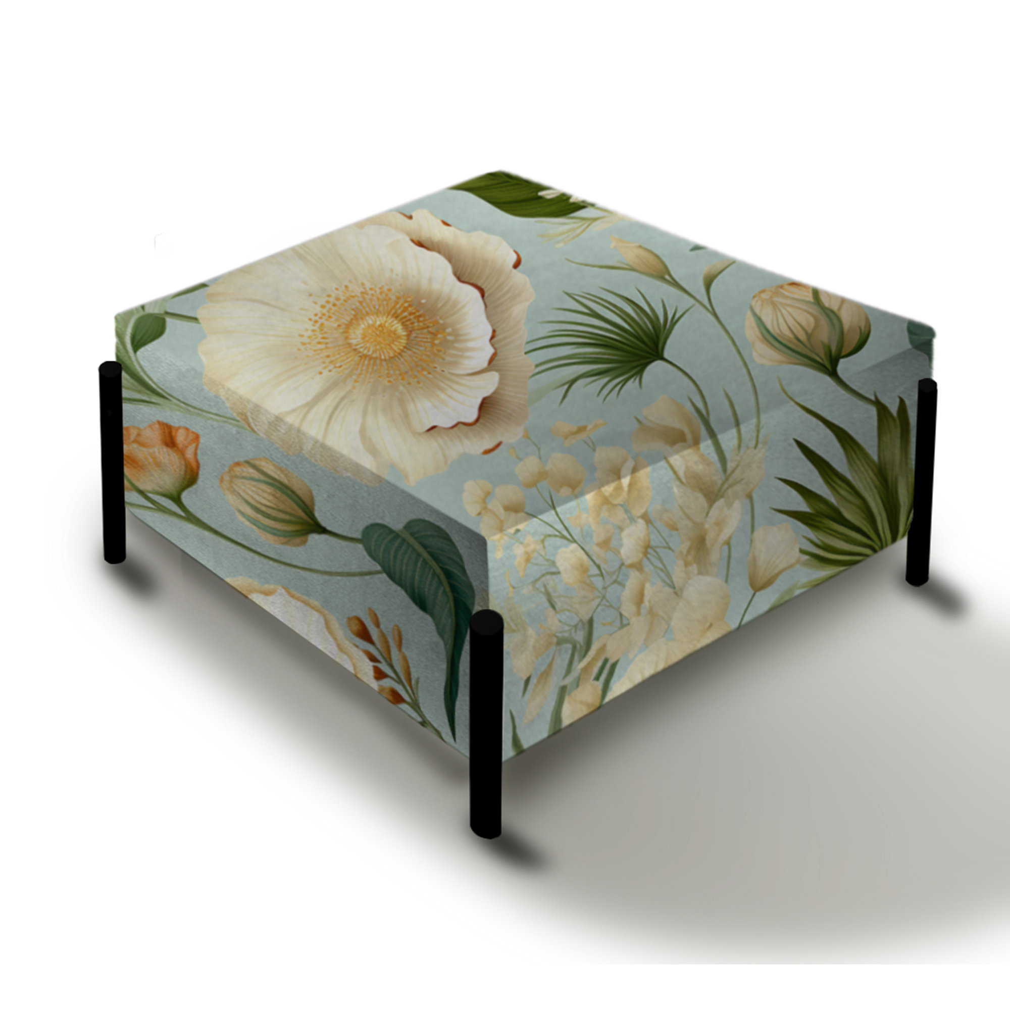 Design Art Seashell Sketches Tropical Pattern - Coastal Large Square ...