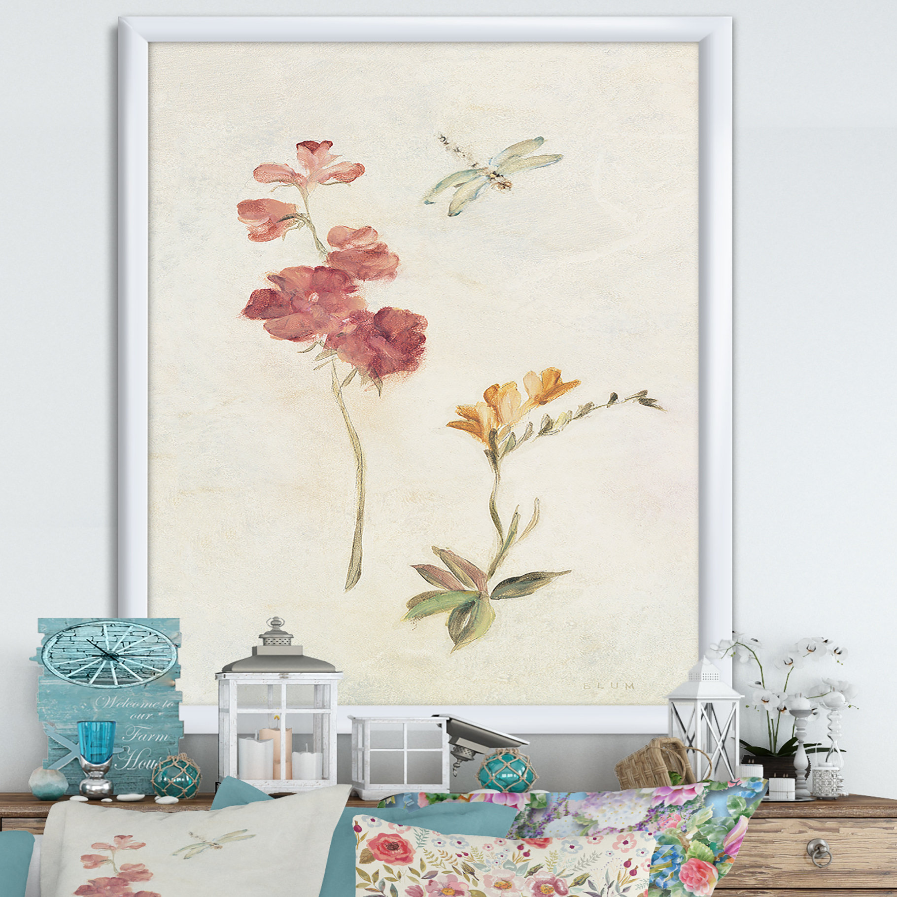 East Urban Home 'Wild Simple Wallflowers II' Picture Frame Print on ...