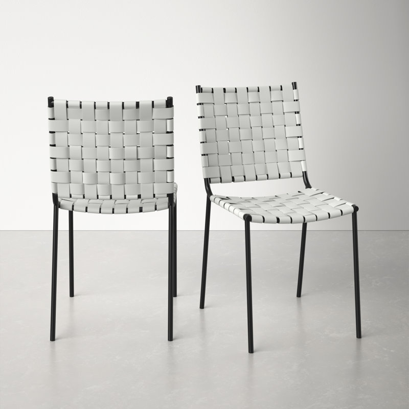 AllModern Ryland Leather Solid Back Side Chair & Reviews | Wayfair