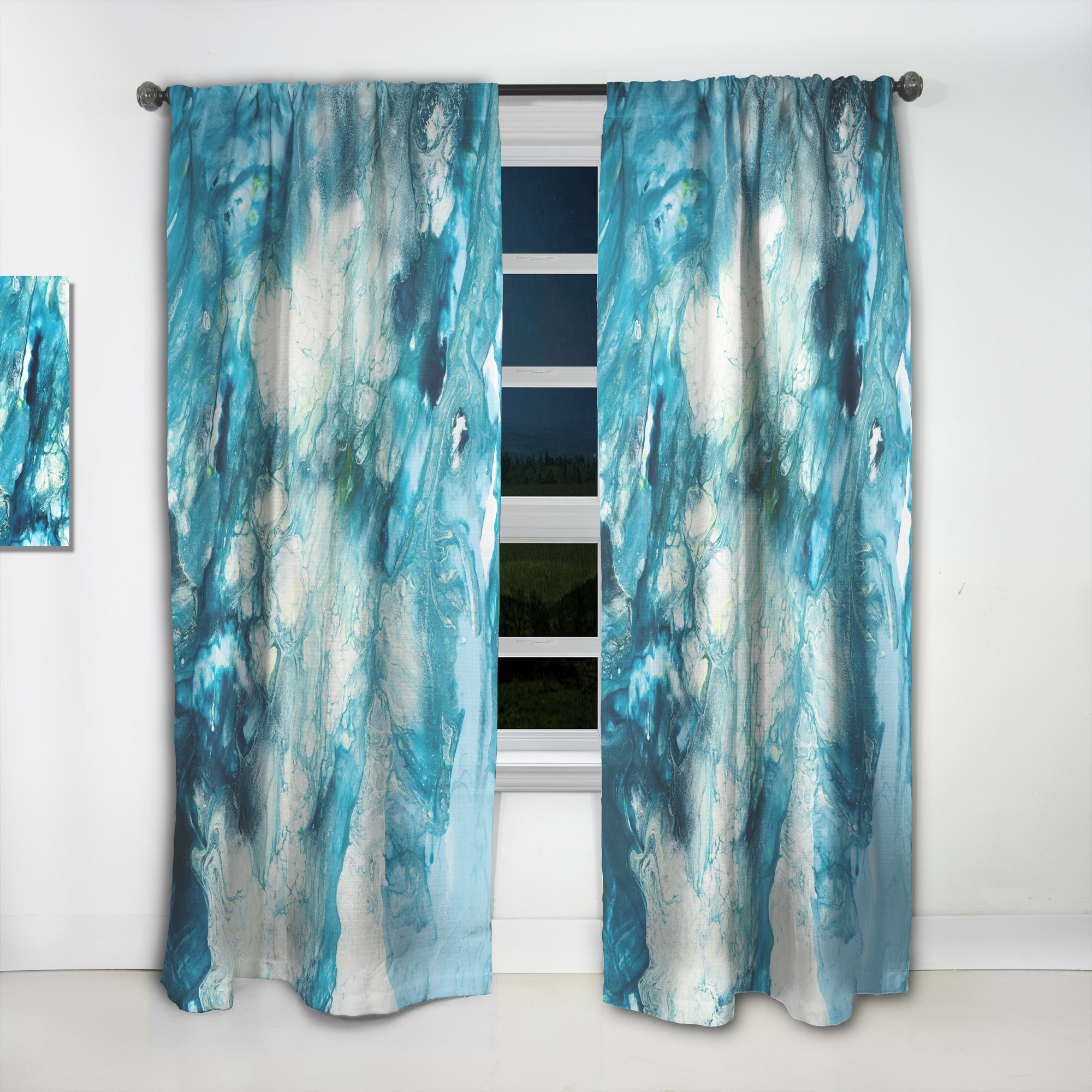 Design Art Universe Abstract Semi-Sheer Thermal Rod Pocket Single ...