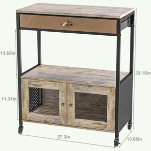 17 Stories Large Coffee Bar Cabinet,3 Tiers Kitchen Coffee Cart With ...
