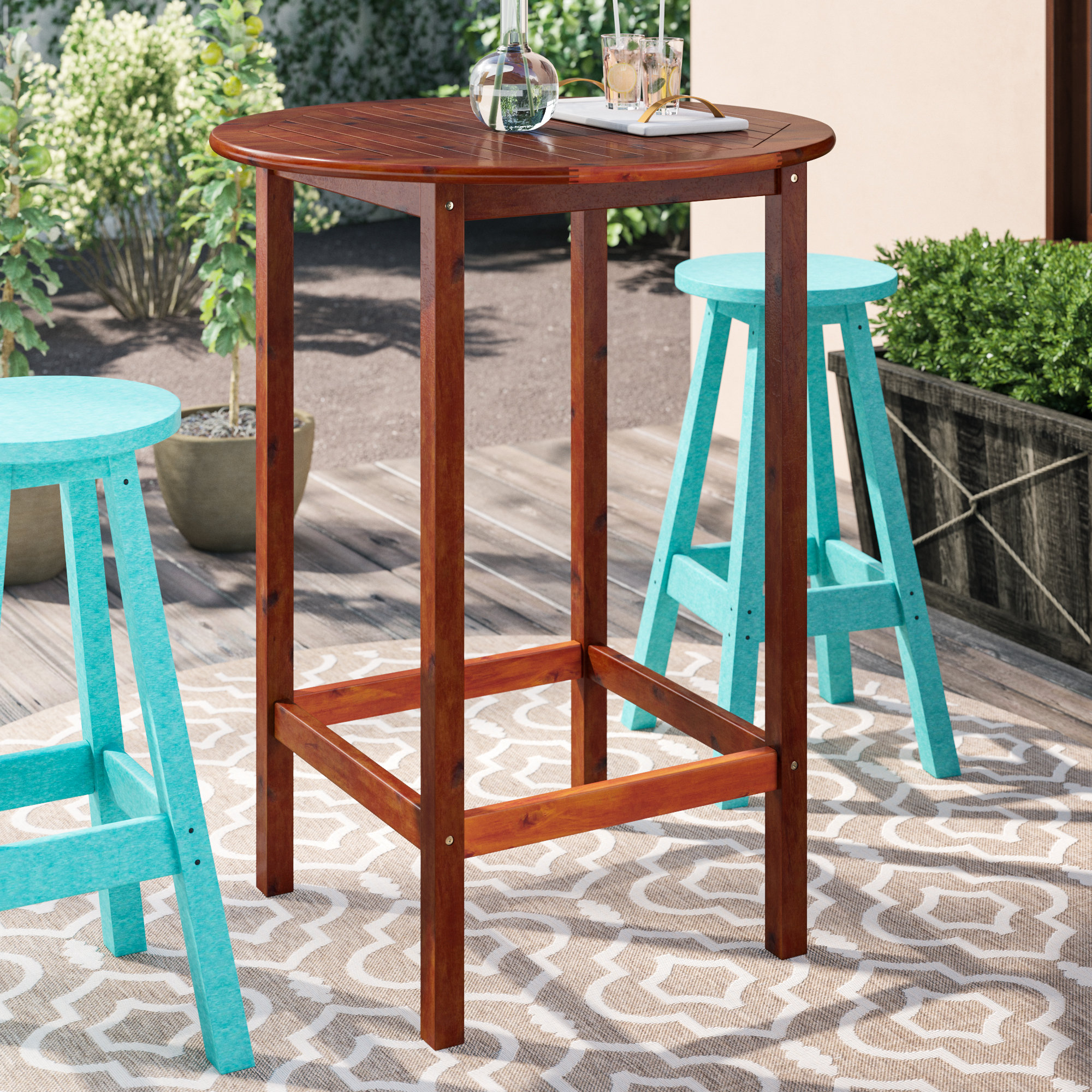 Charlton Home® Hults Solid Wood Bar Table & Reviews | Wayfair