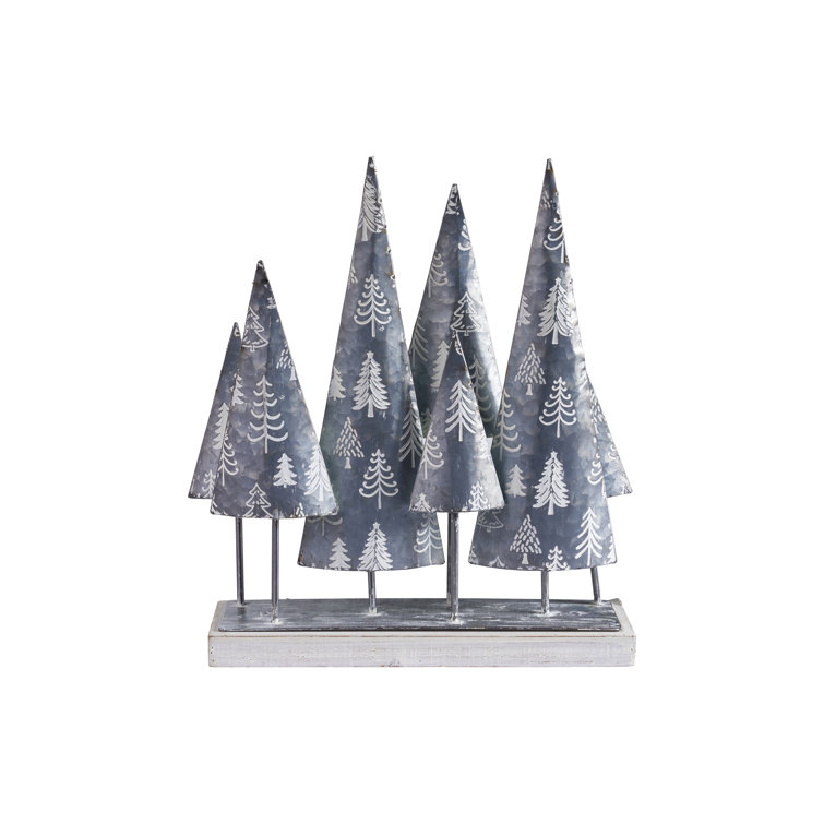 The Seasonal Aisle Snowy Son Carving Metal Trees | Wayfair.co.uk