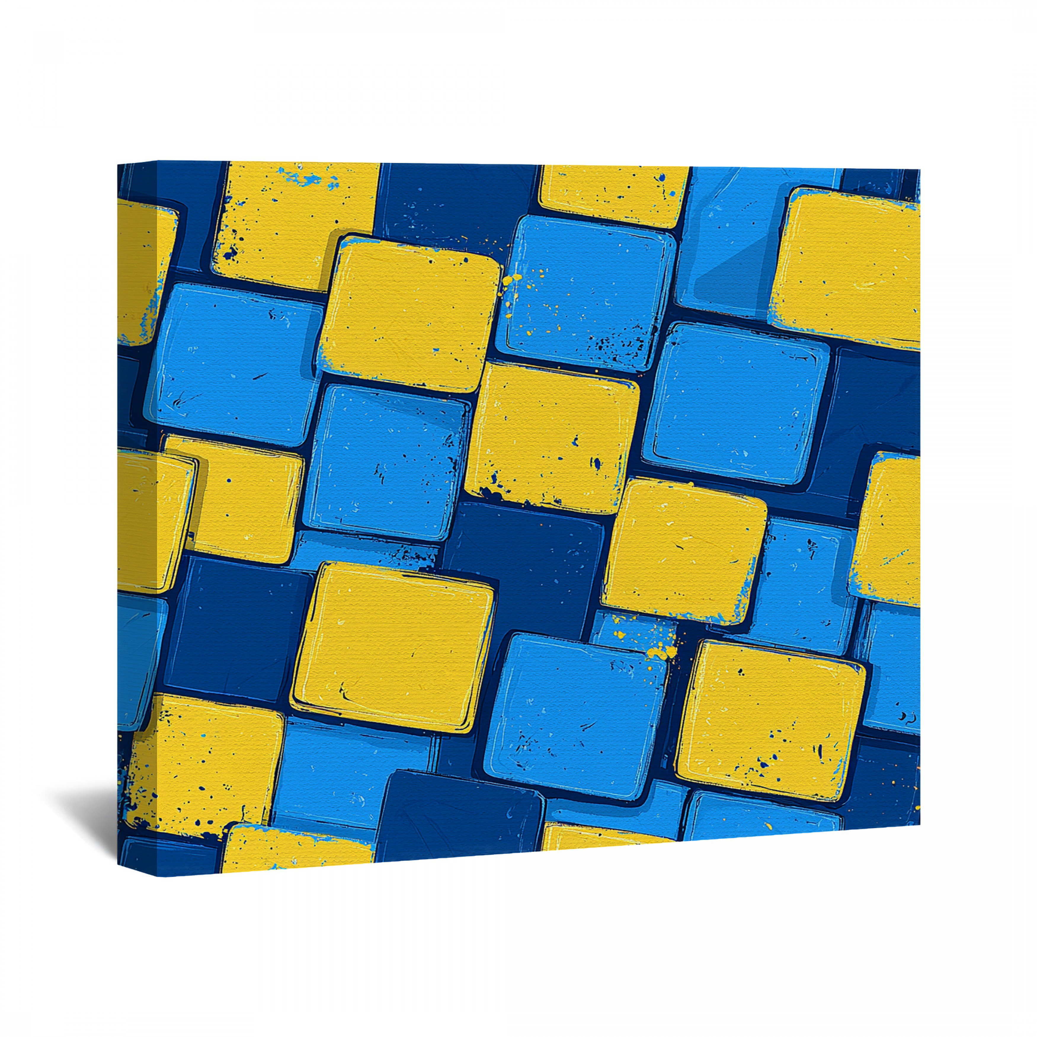 Ivy Bronx Geometric Tiles Canvas Wrap - Abstract Wall Decor | Wayfair