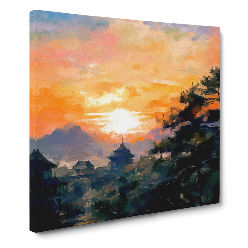 Marlow Home Co. Japanese Sunset Impressionism No.1 - Wrapped Canvas ...
