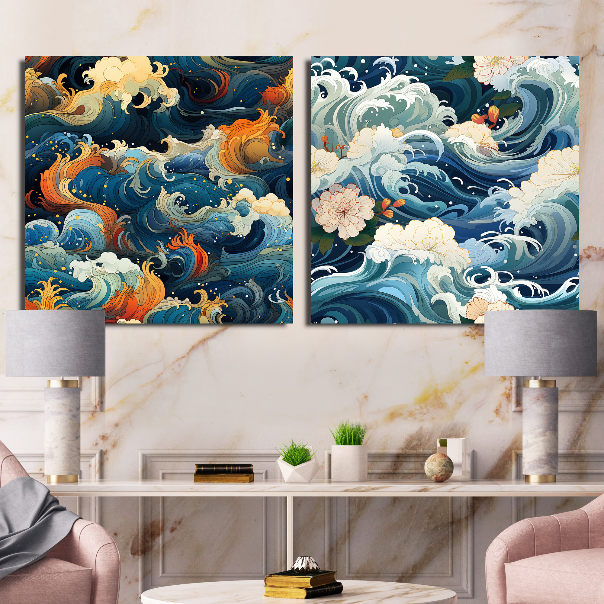 Design Art Ocean Of Tranquility Mediation - Nautical & Beach Square ...