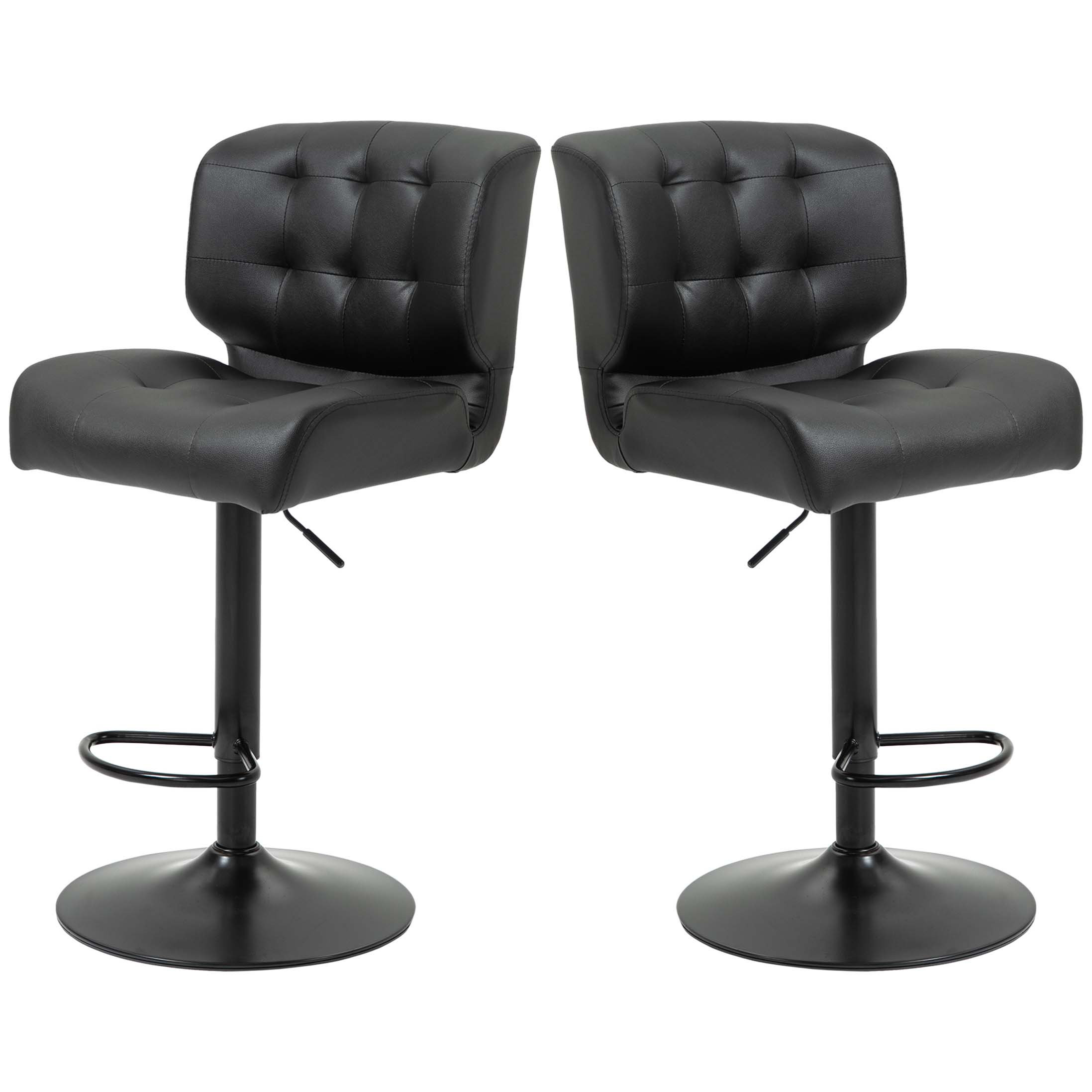 Latitude Run® HOMCOM Bar Height Bar Stools Set of 2 with Adjustable ...