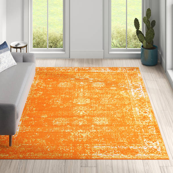 Mistana™ Brandt Performance Yellow/Orange Rug & Reviews | Wayfair