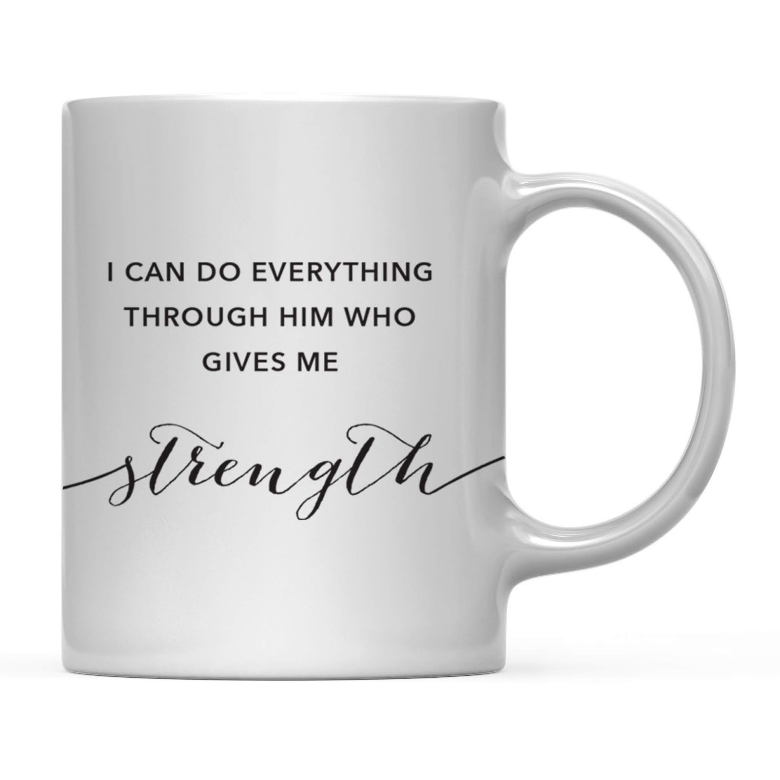 East Urban Home Modern Black Christian Bible Verses 11Oz. Coffee Mug ...