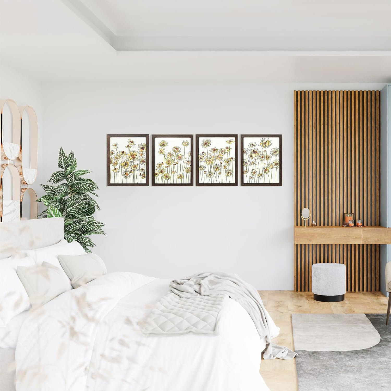 Lark Manor Wall Art Prints 4 Piece Set Flower Wall Decor For Living ...