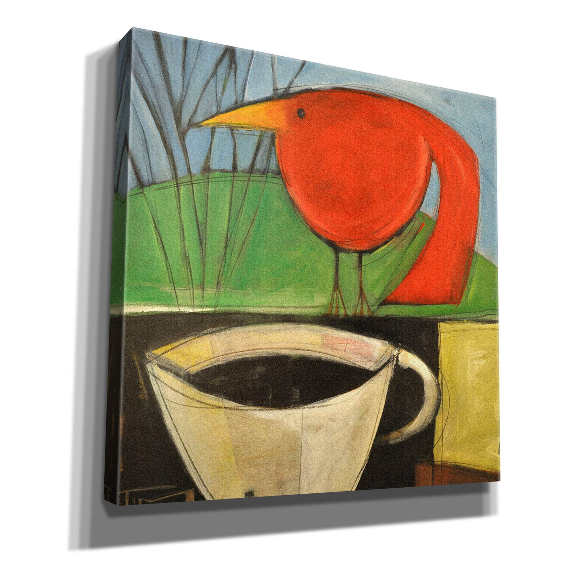 Red Barrel Studio® Red Barrel Studio 'Coffee And Red Bird' By Tim ...