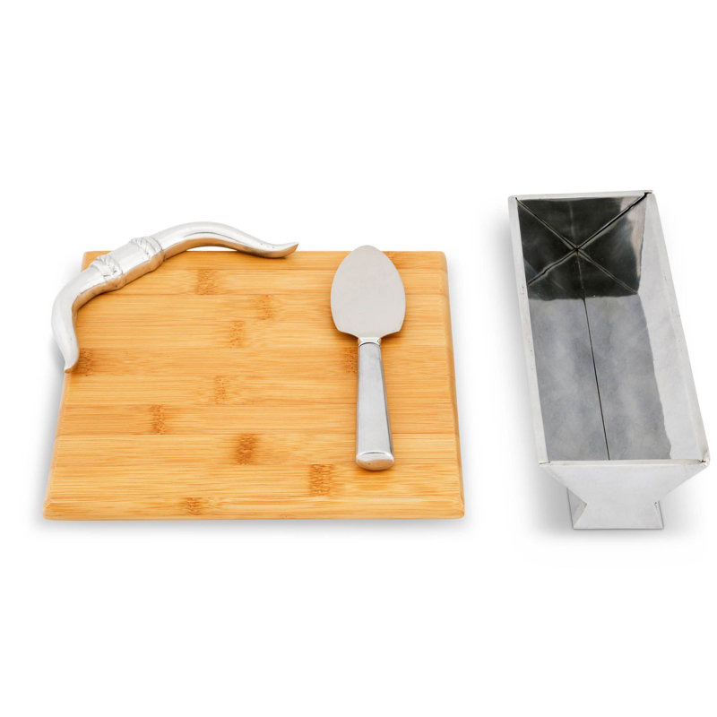 Arthur Court Designs Western Longhorn Bamboo Cheese Set | Wayfair