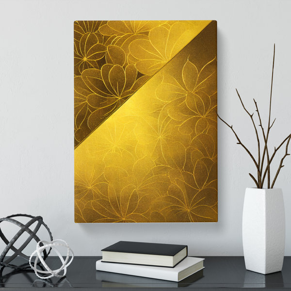 Marlow Home Co. Arko Flower Gold Leaf - Wrapped Canvas Print | Wayfair ...