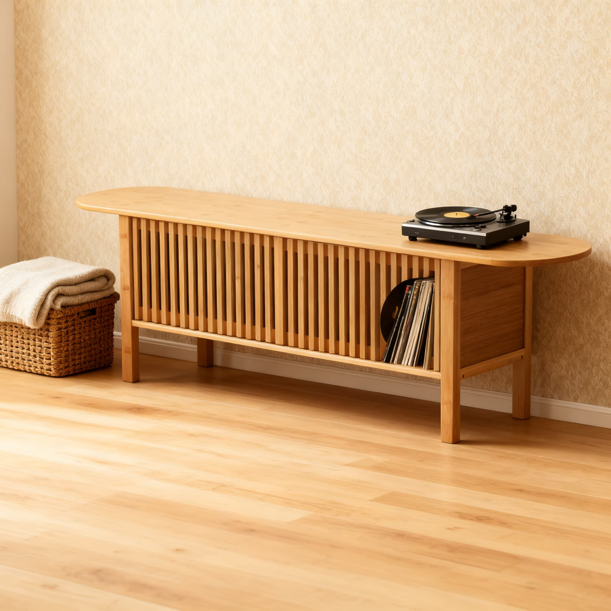 Corrigan Studio® Meuble télé en bambou pour téléviseur de 65 pouces ...