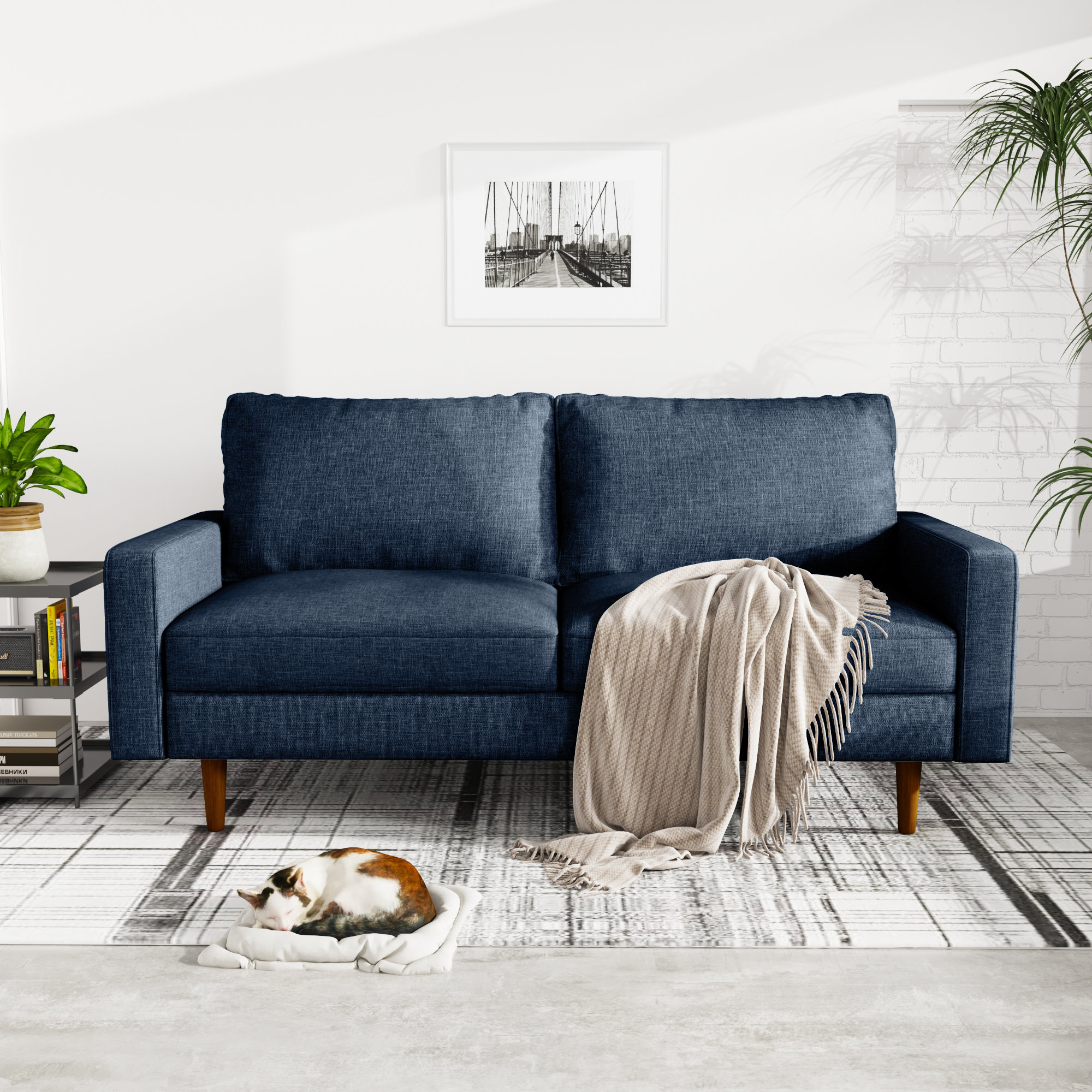 George Oliver Torkelson 70'' Sofa Square Arm Couches for Living Room ...