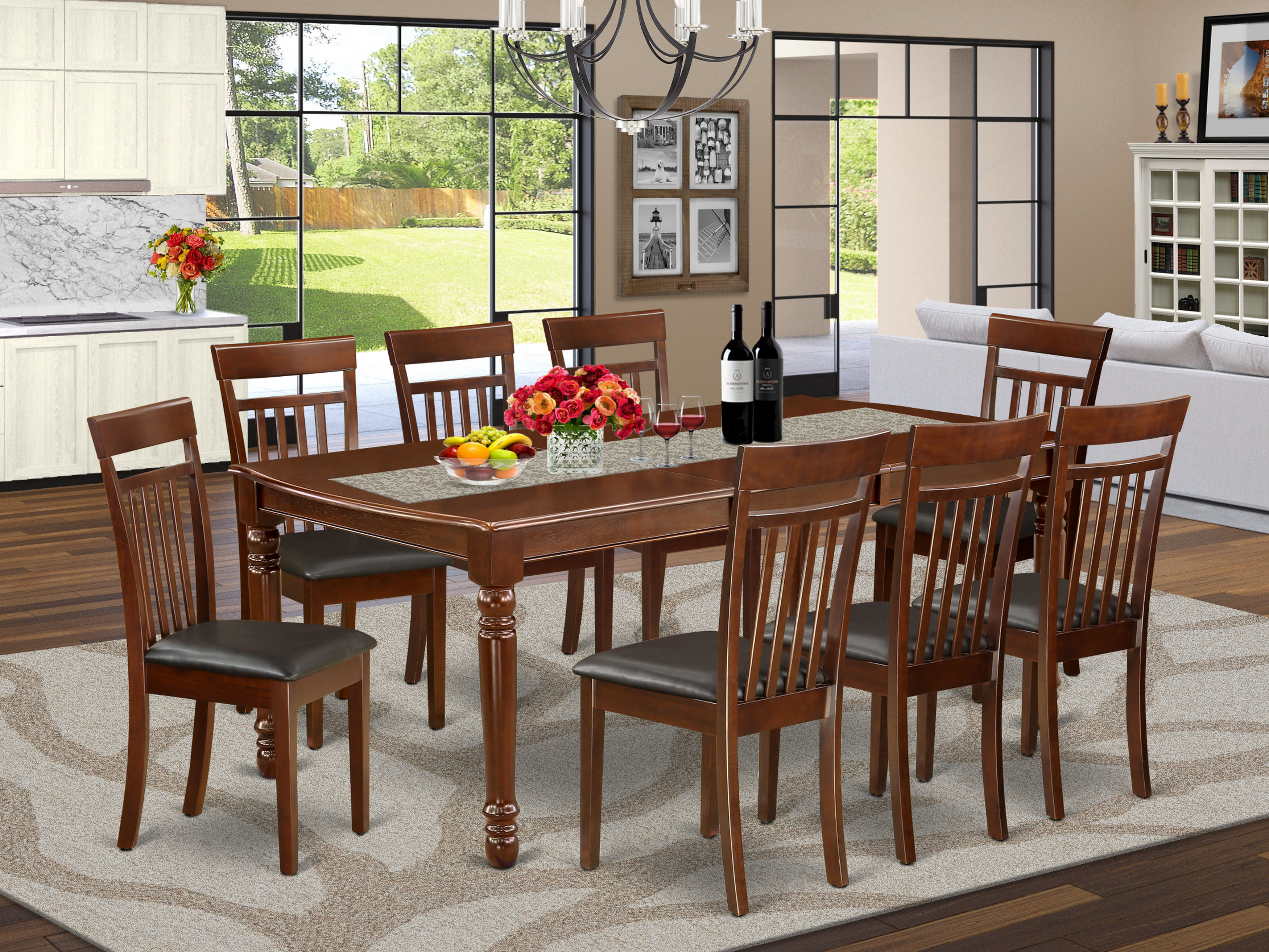 Alcott Hill Elvira 9 - Piece Solid Wood Dining Set | Wayfair