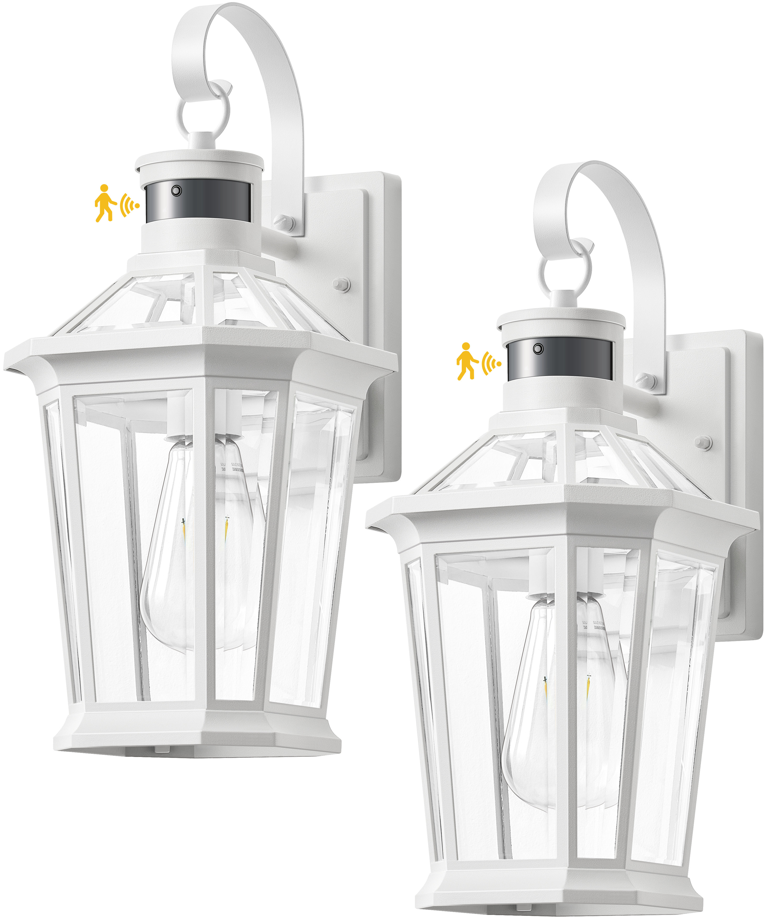 Winston Porter 2 Pack Motion Sensor Outdoor Wall Lantern, Waterproof ...