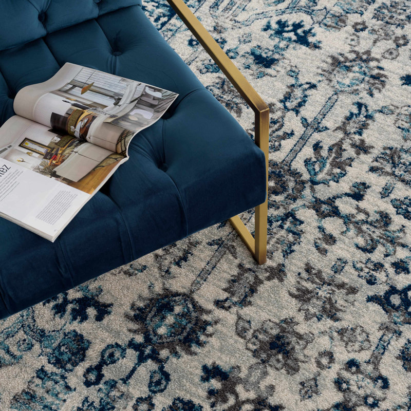 Ophelia & Co. Hyde Performance Blue Rug & Reviews | Wayfair
