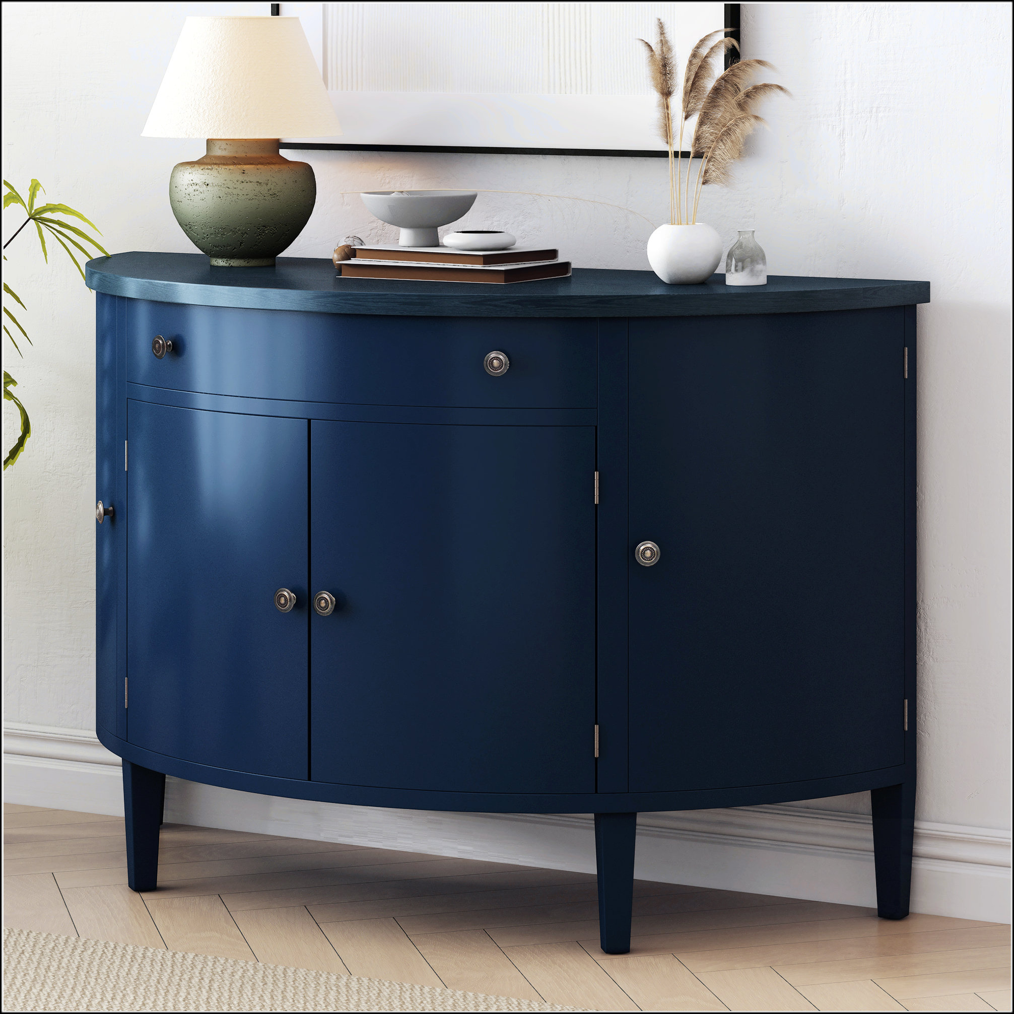 Lark Manor™ Curved Design Storage Cabinet Made Of Fraxinus Mandschuric ...