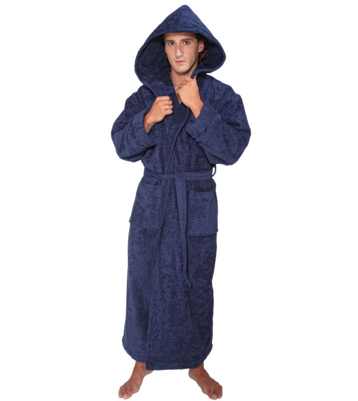 Winston Porter Bulloch 100% Cotton Terry Cloth Male Ankle Bathrobe with ...